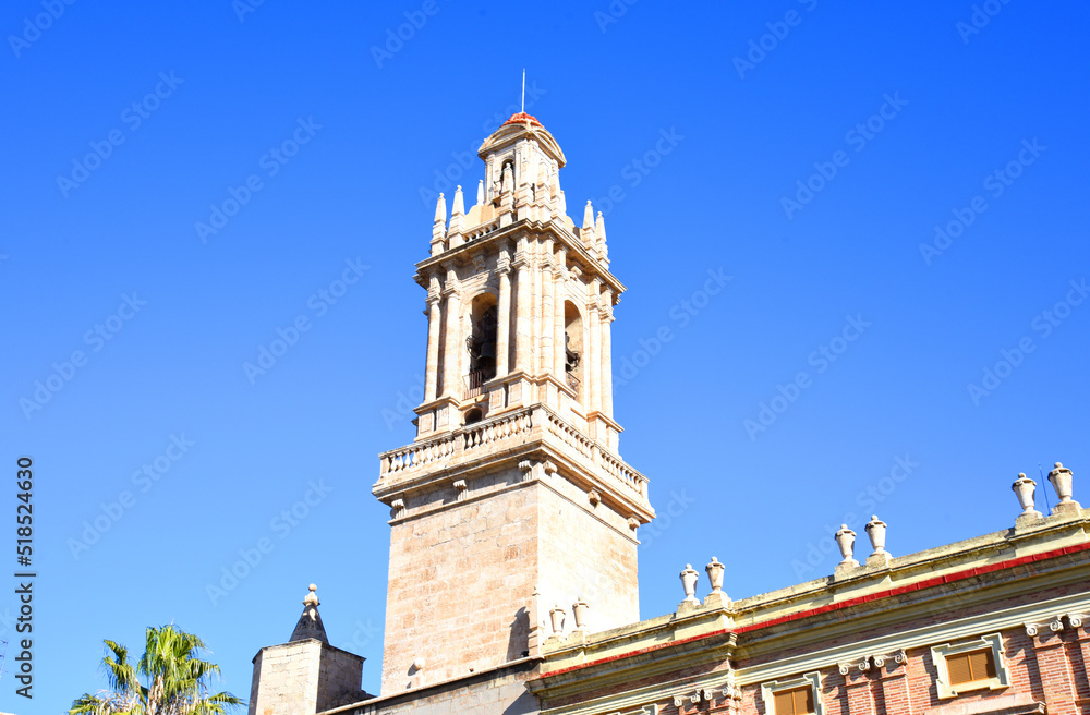 Ancient old building, spanish architecture. Capitania General Valencia ...