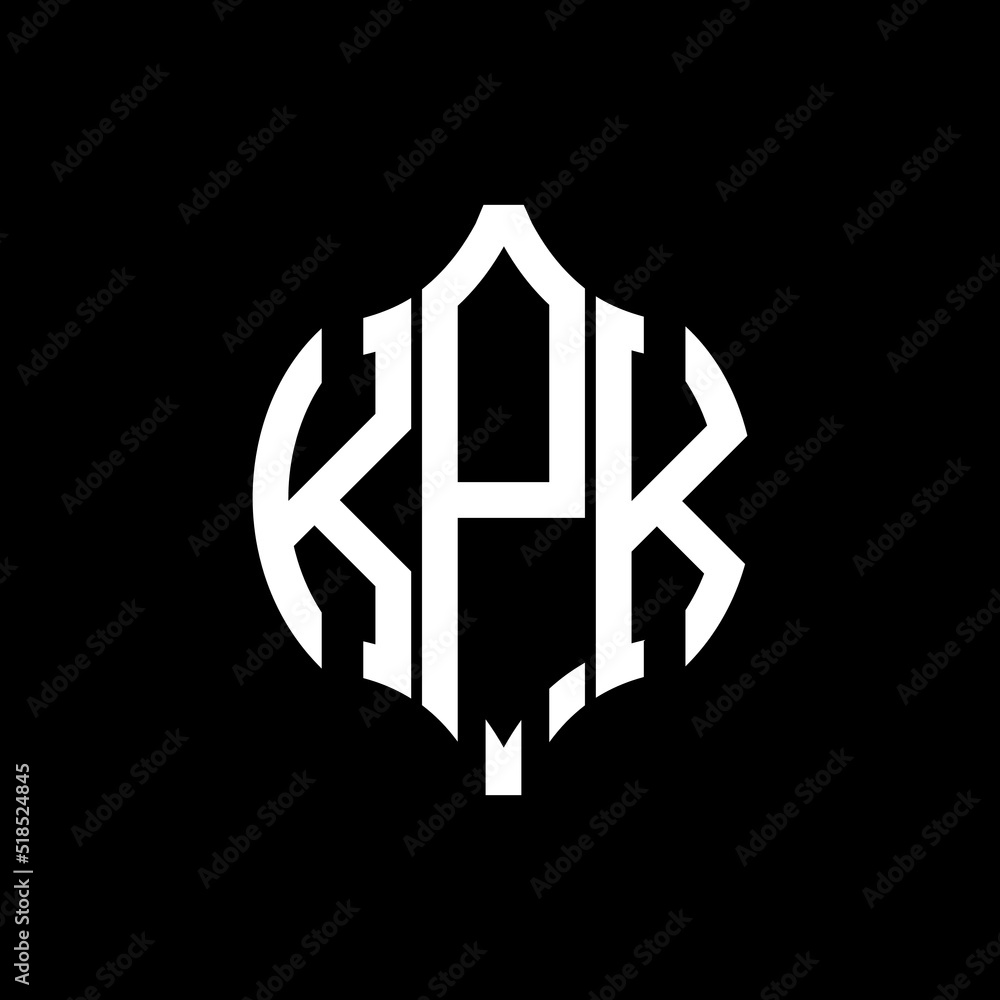KPK letter logo. KPK best black background vector image. KPK Monogram ...