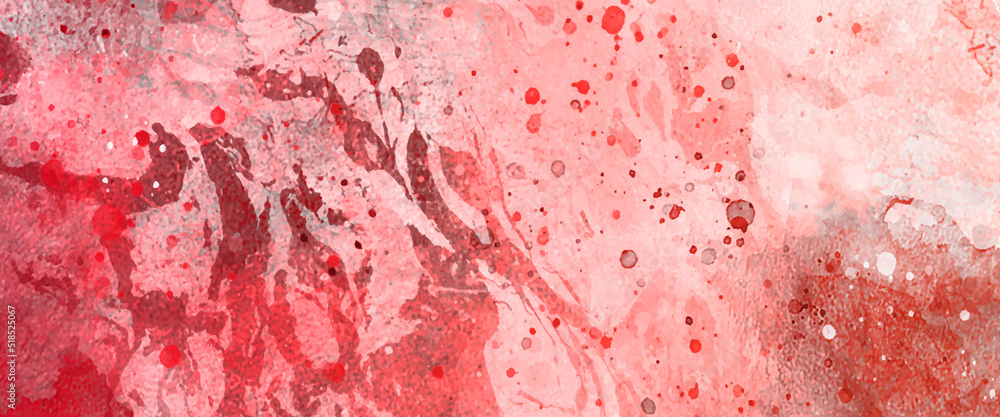 Red background with vintage faded white watercolor wash texture, red ...
