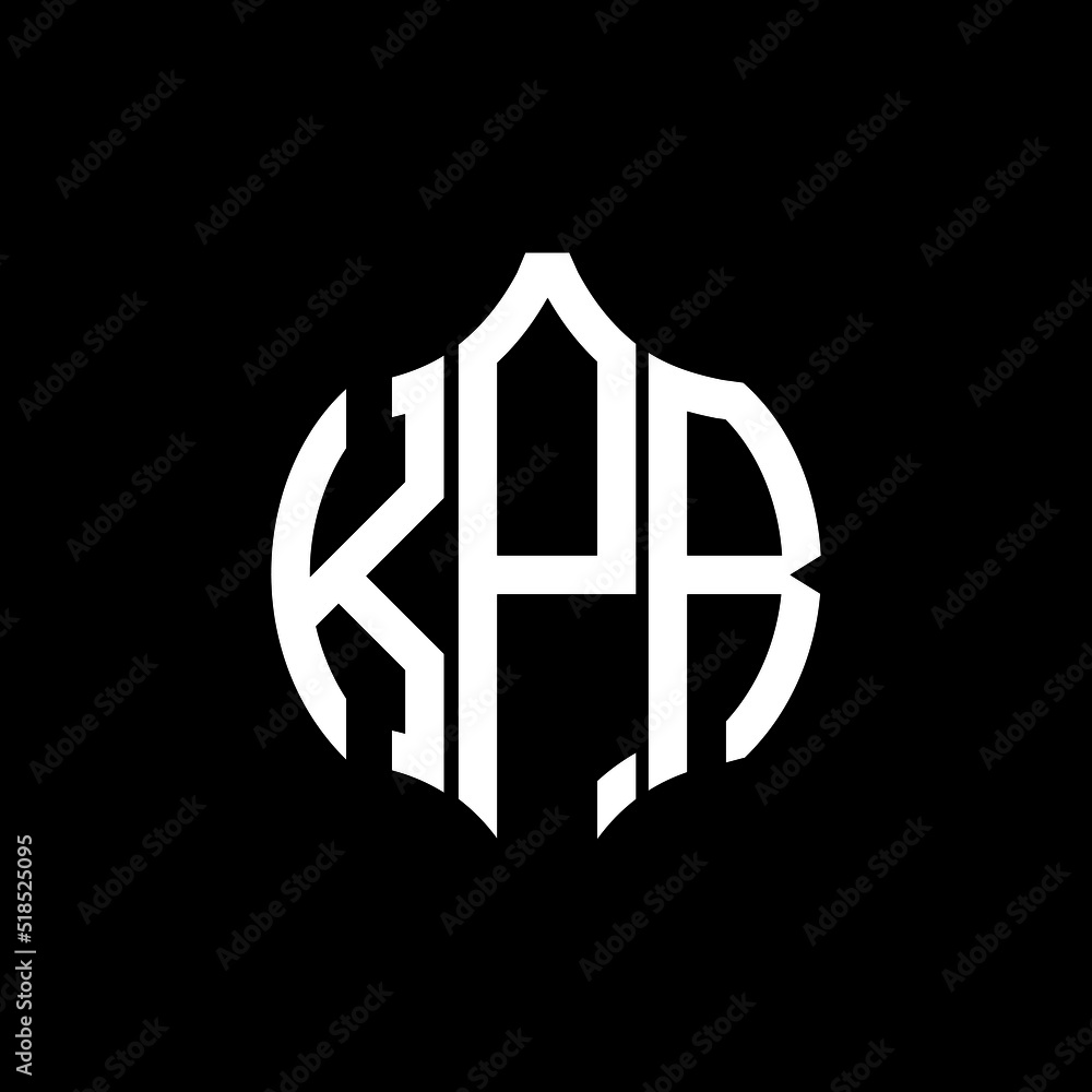 KPR letter logo. KPR best black background vector image. KPR Monogram ...