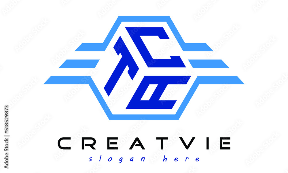 TCA three letter geometrical wings logo design vector template ...