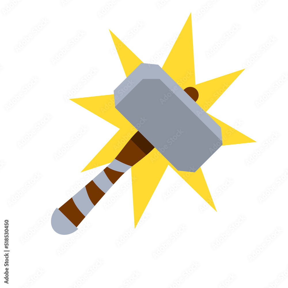 Thor hammer. God weapon. Norse mythology. Symbol of power. Medieval ...