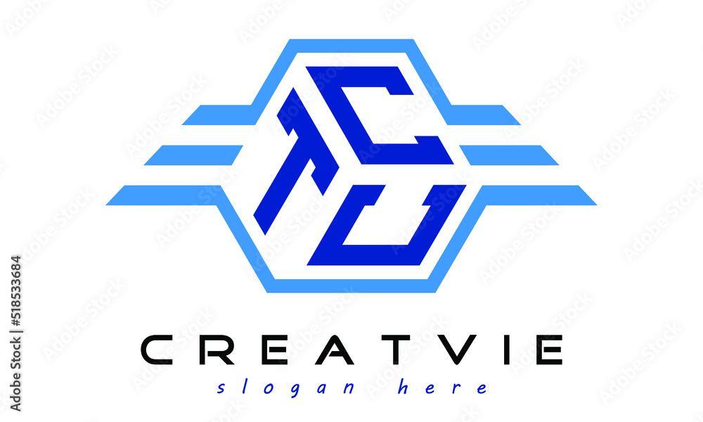 TCC three letter geometrical wings logo design vector template ...
