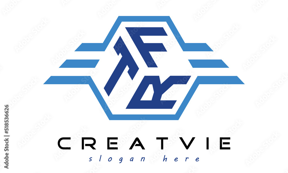 TFR three letter geometrical wings logo design vector template ...