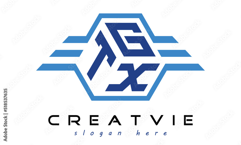 TGX three letter geometrical wings logo design vector template ...