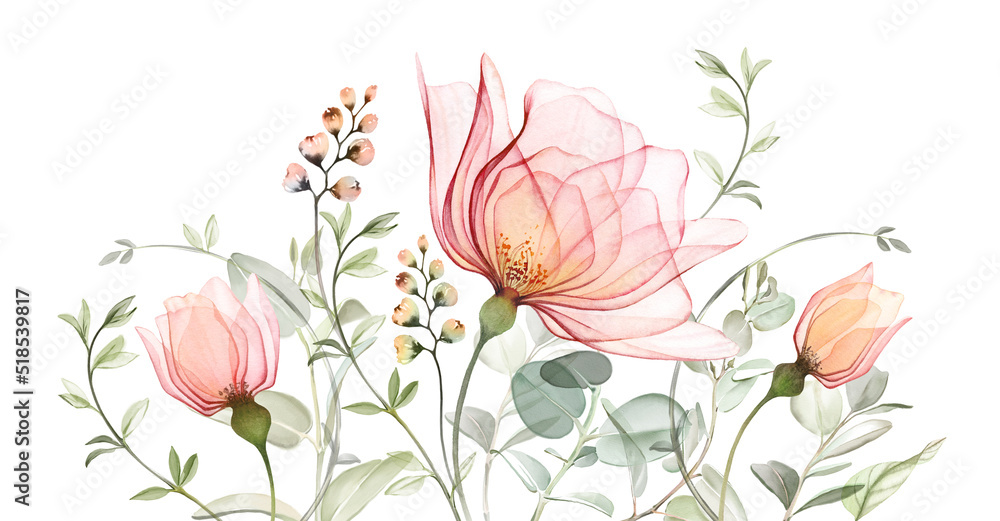 Horizontal Flower Arrangement Drawing | Best Flower Site
