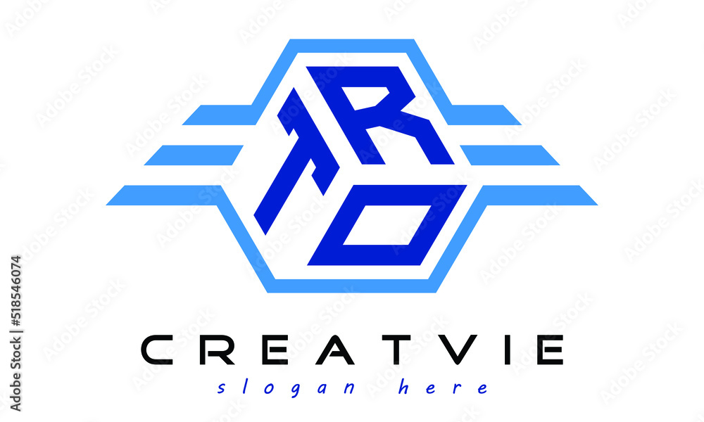 TRO three letter geometrical wings logo design vector template ...