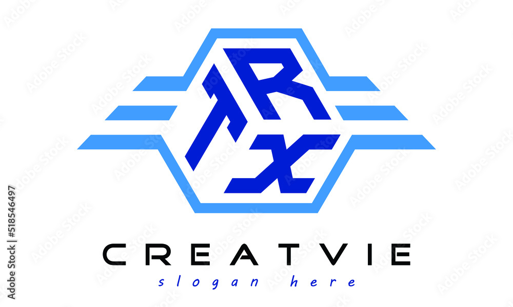 TRX three letter geometrical wings logo design vector template ...