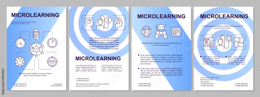 Vetor de Micro learning approach blue gradient brochure template ...