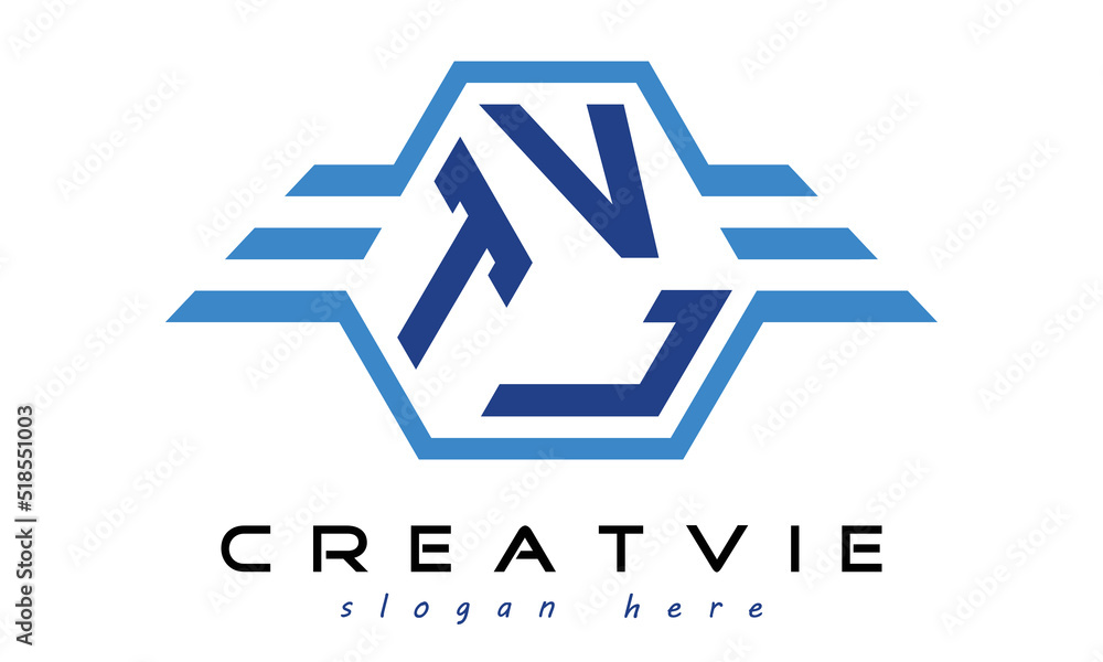 TVL three letter geometrical wings logo design vector template ...