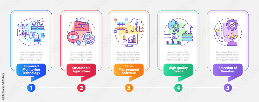 Increasing agribusiness productivity rectangle infographic template ...