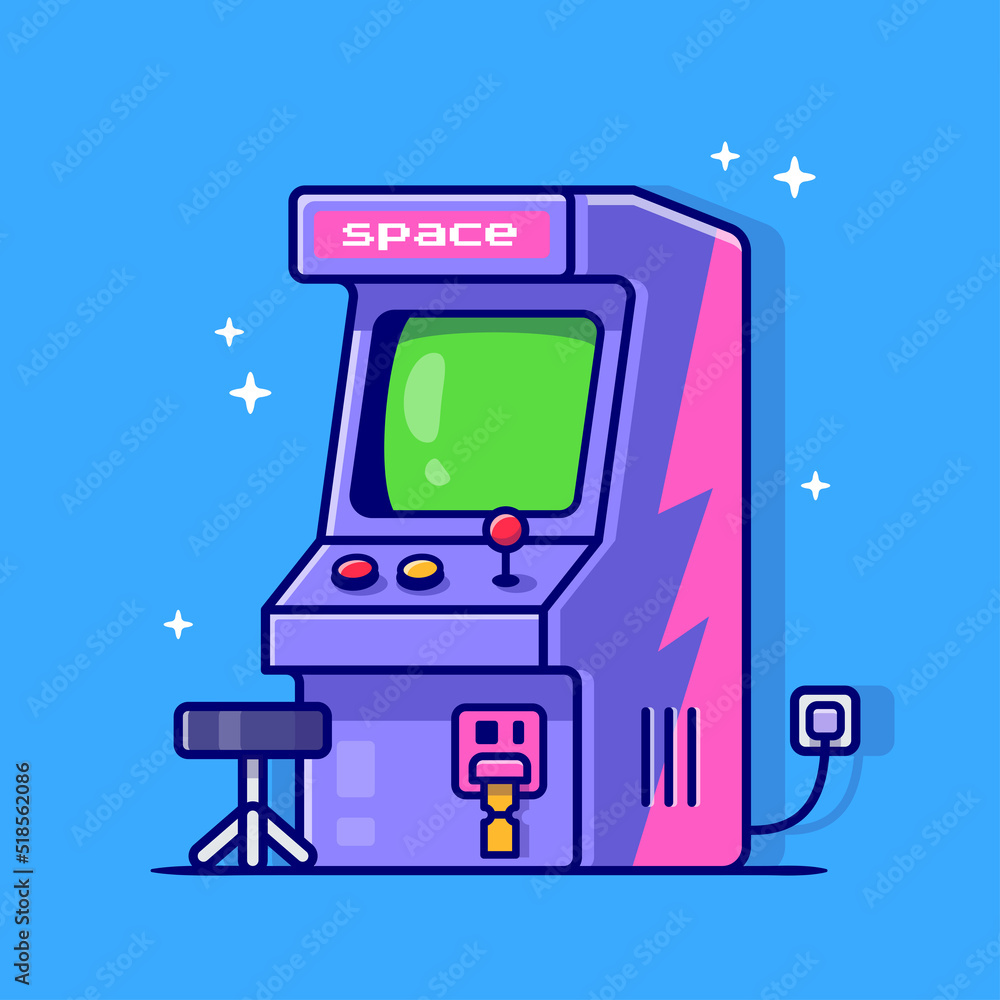 Arcade Machine Cartoon Vector Icon Illustration. Recreation Technology ...