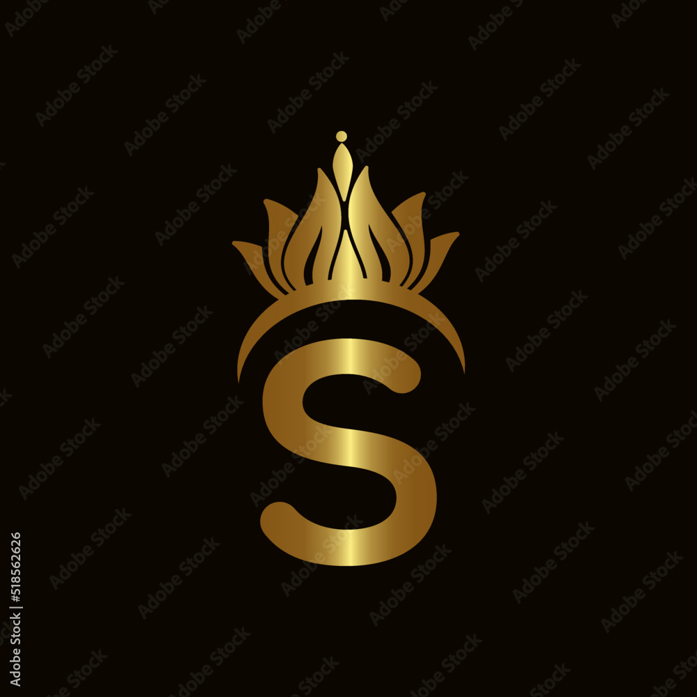 Letter S Crown Logo. Crown Logo on Letter S Vector Template Design ...