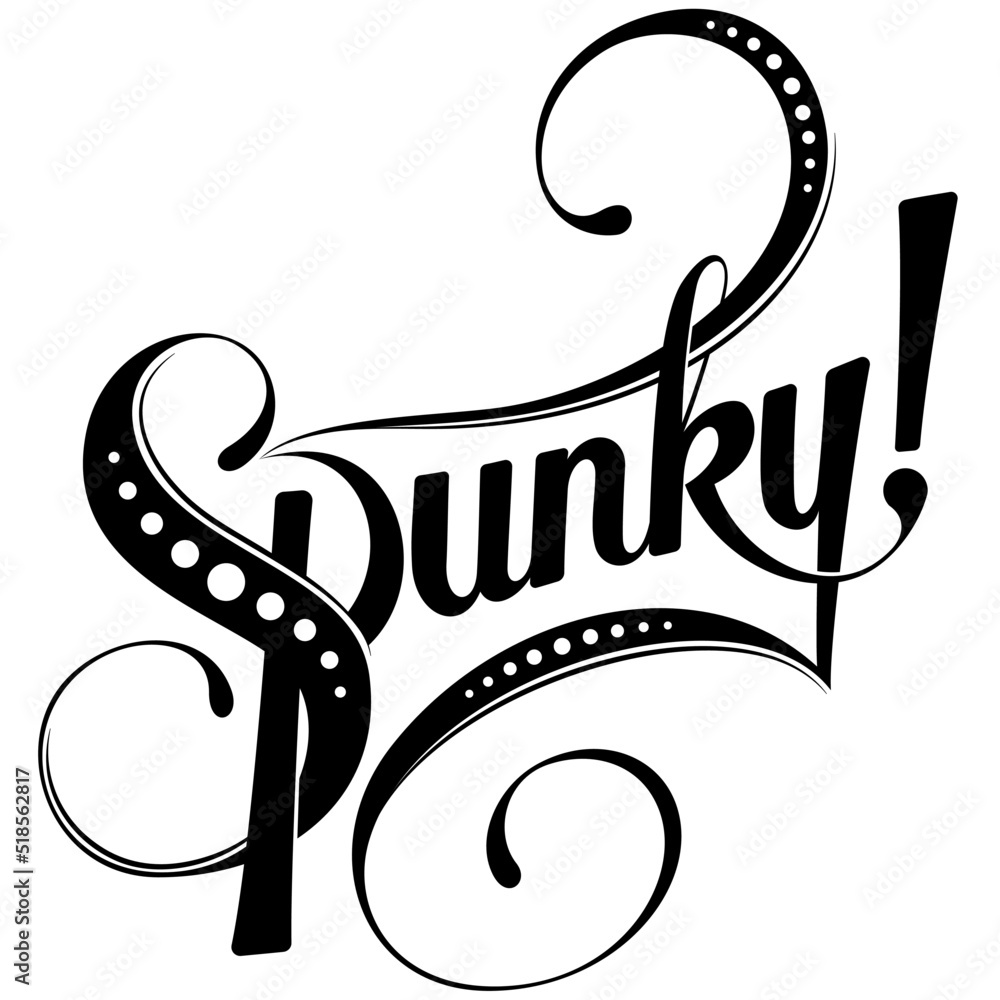 Spunky - custom calligraphy text Stock Vector | Adobe Stock