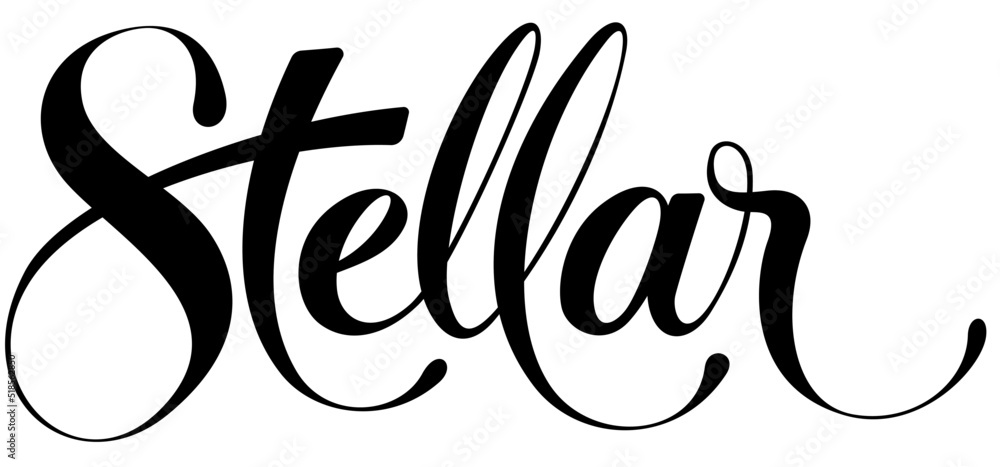 Stellar - custom calligraphy text Stock Vector | Adobe Stock