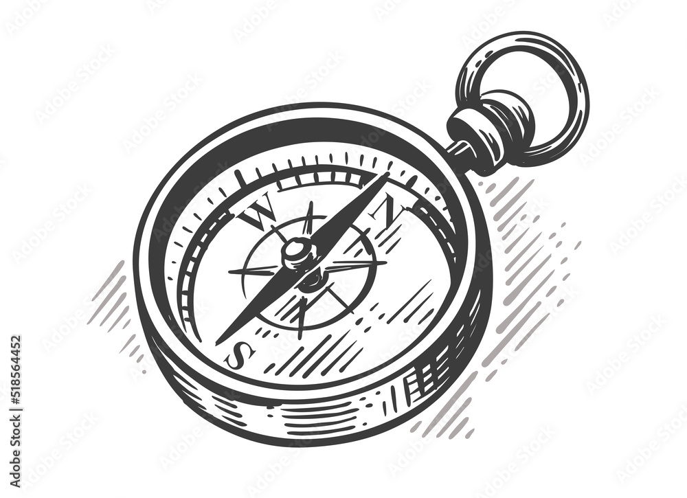 Old Compass Illustration