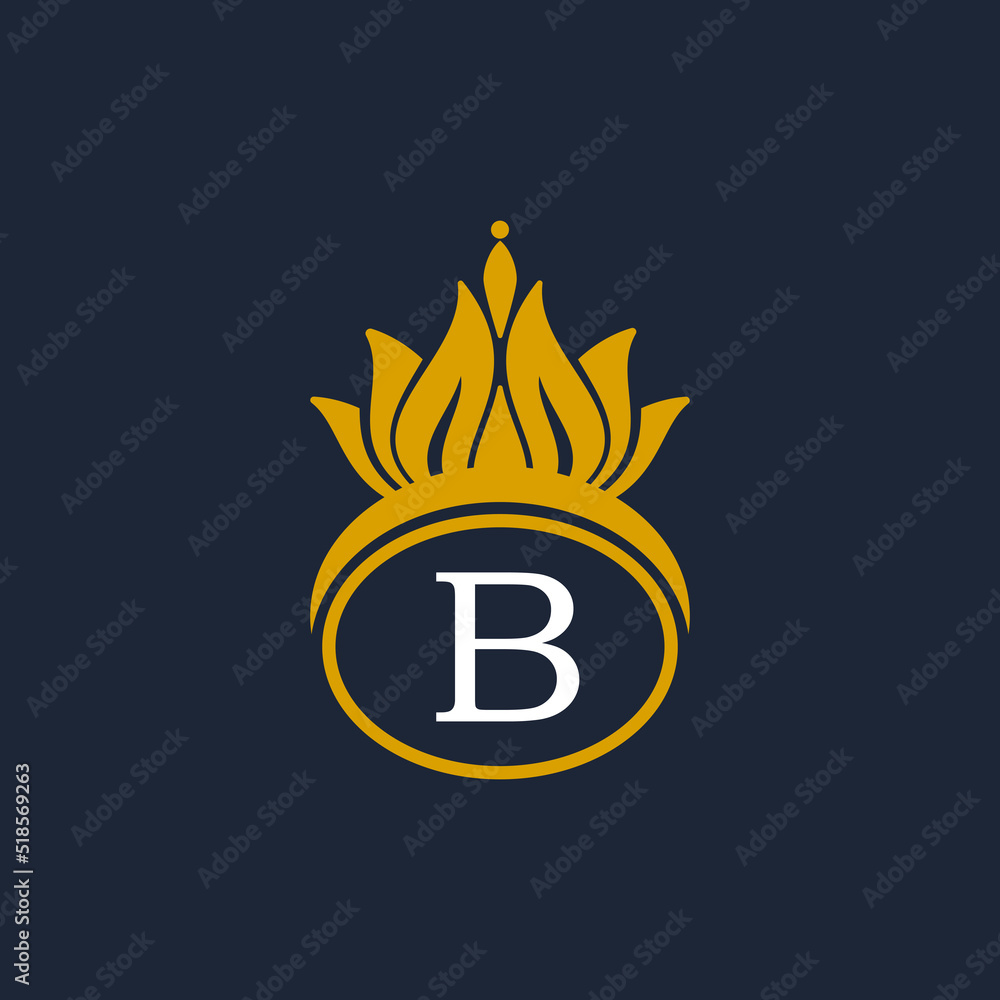 Letter B Crown Logo. Crown Logo on Letter B Vector Template Design ...