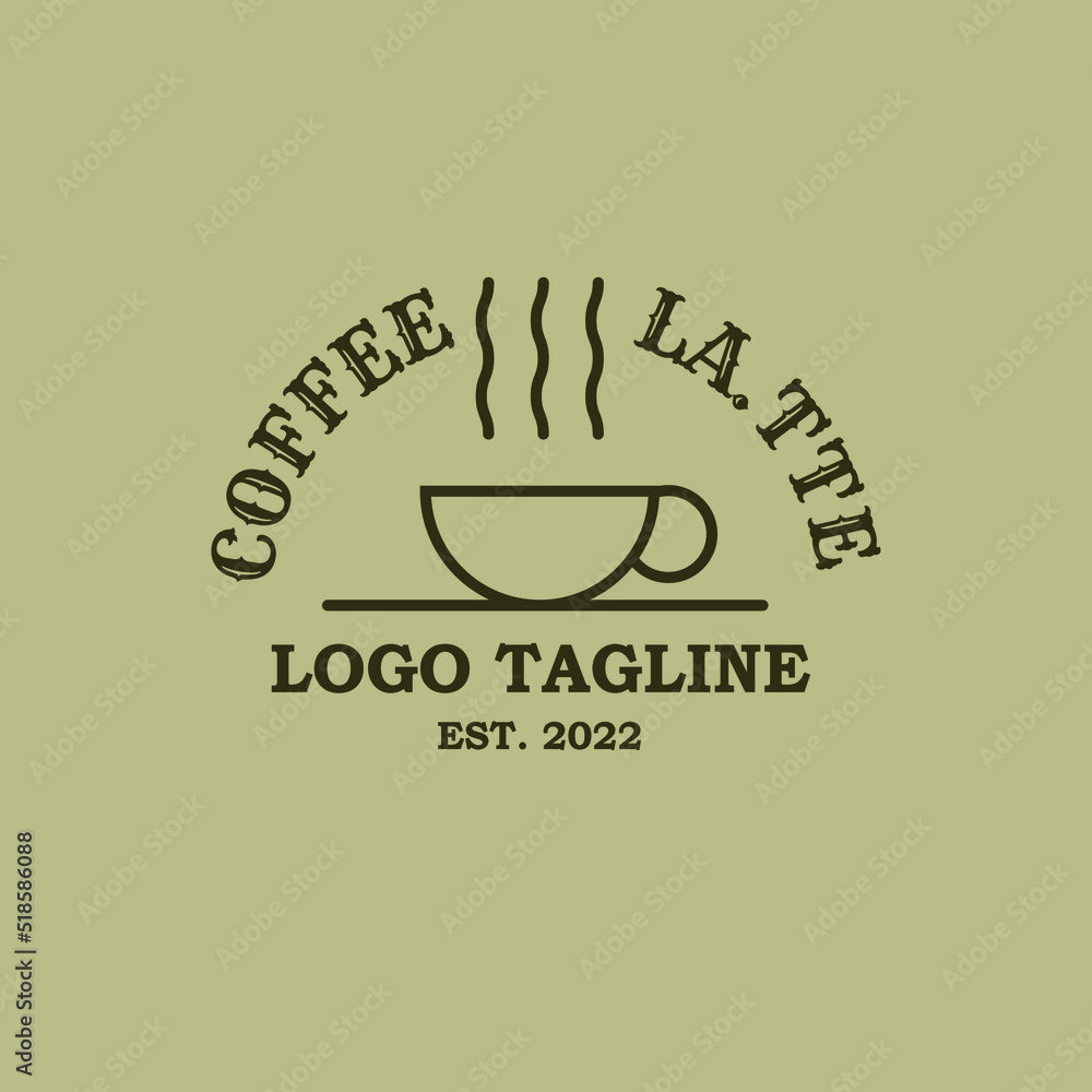 coffee latte logo. This logo is designed for a drink or cafe theme, or ...