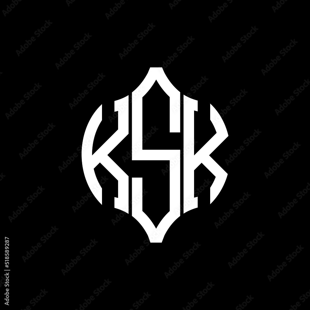 KSK letter logo. KSK best black background vector image. KSK Monogram ...