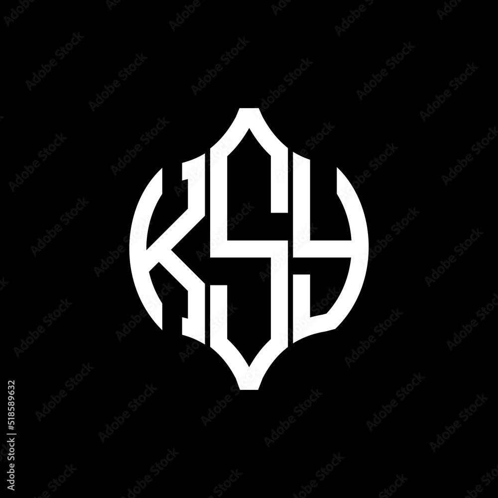 KSY letter logo. KSY best black background vector image. KSY Monogram ...