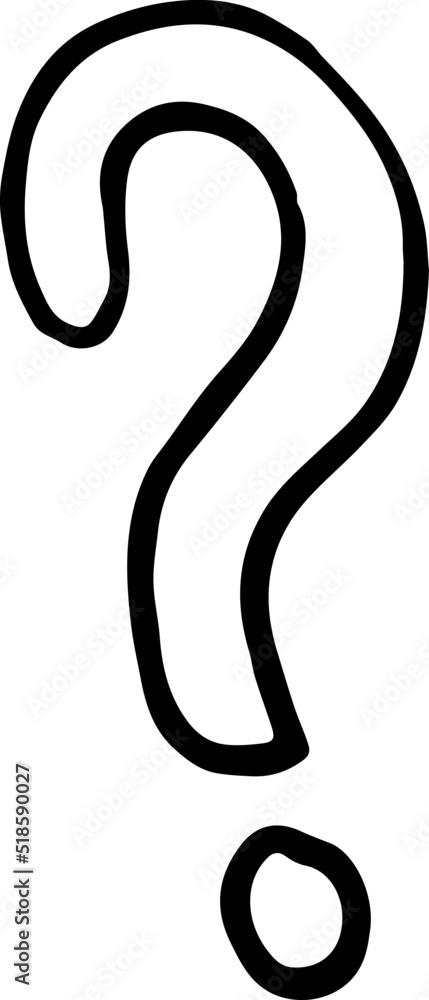 Question mark, hand-drawn. Hand-drawn doodles illustration. Line art ...