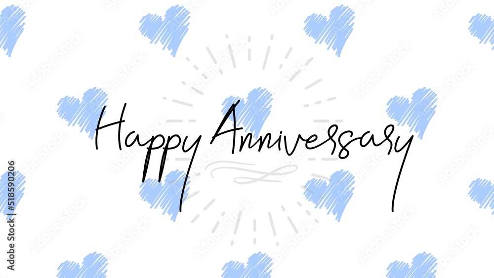 Happy Anniversary writing with heart background, colorful, cheerfull ...