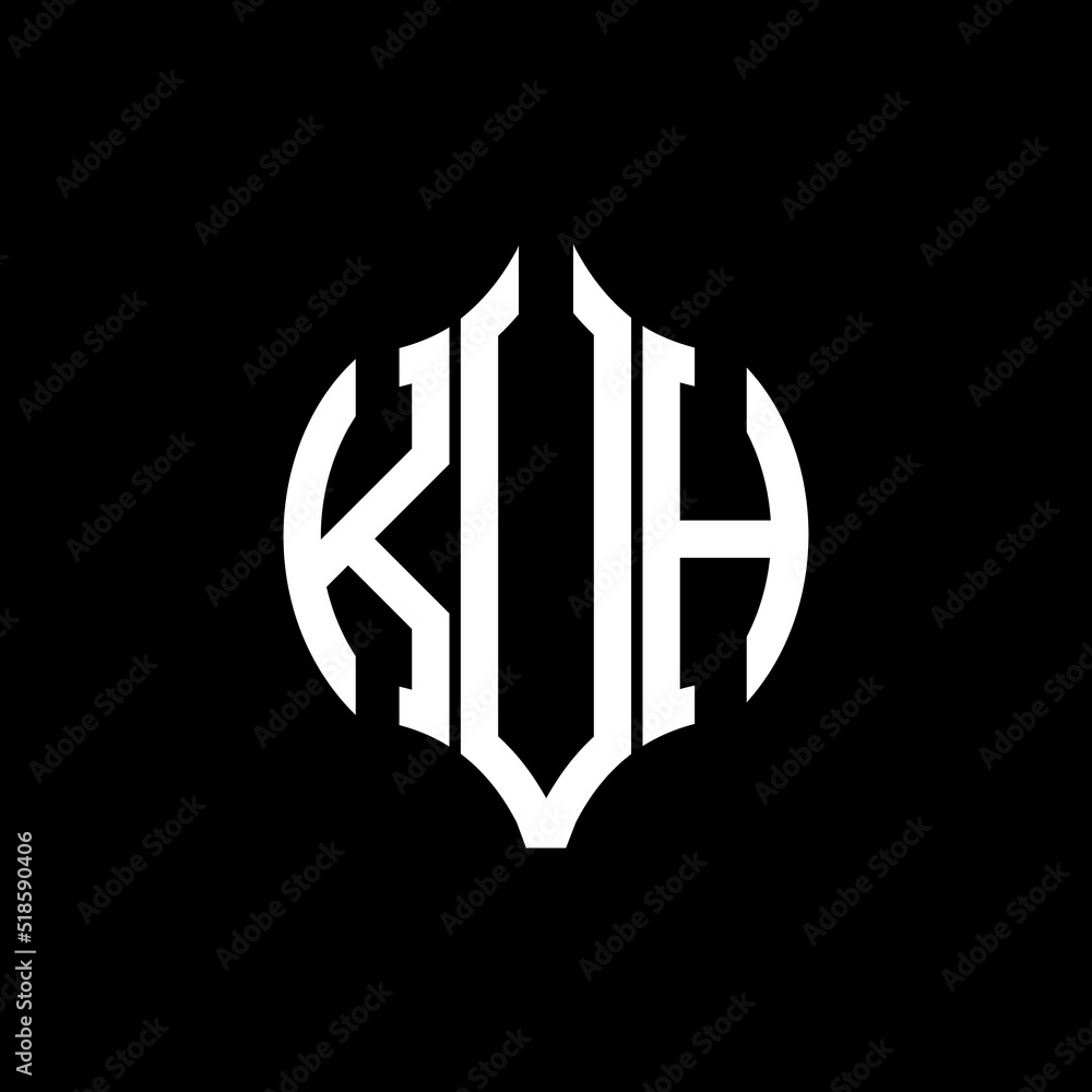 KVH letter logo. KVH best black background vector image. KVH Monogram ...