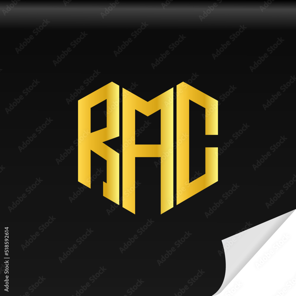 RAC letter luxury logo design on black background. RAC creative ...