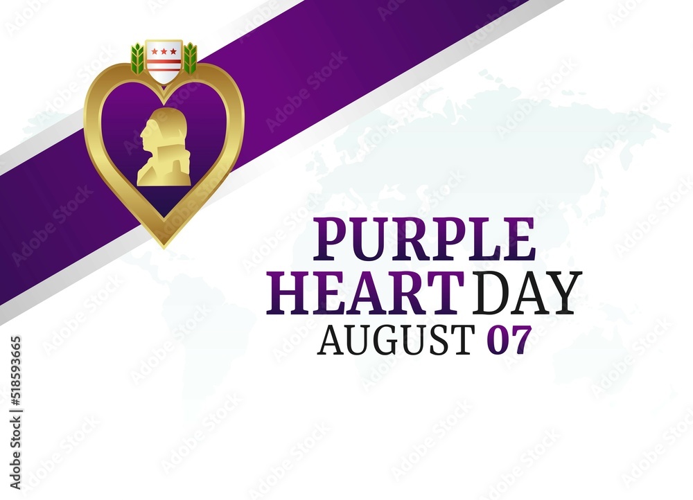 vector graphic of purple heart day good for purple heart day ...