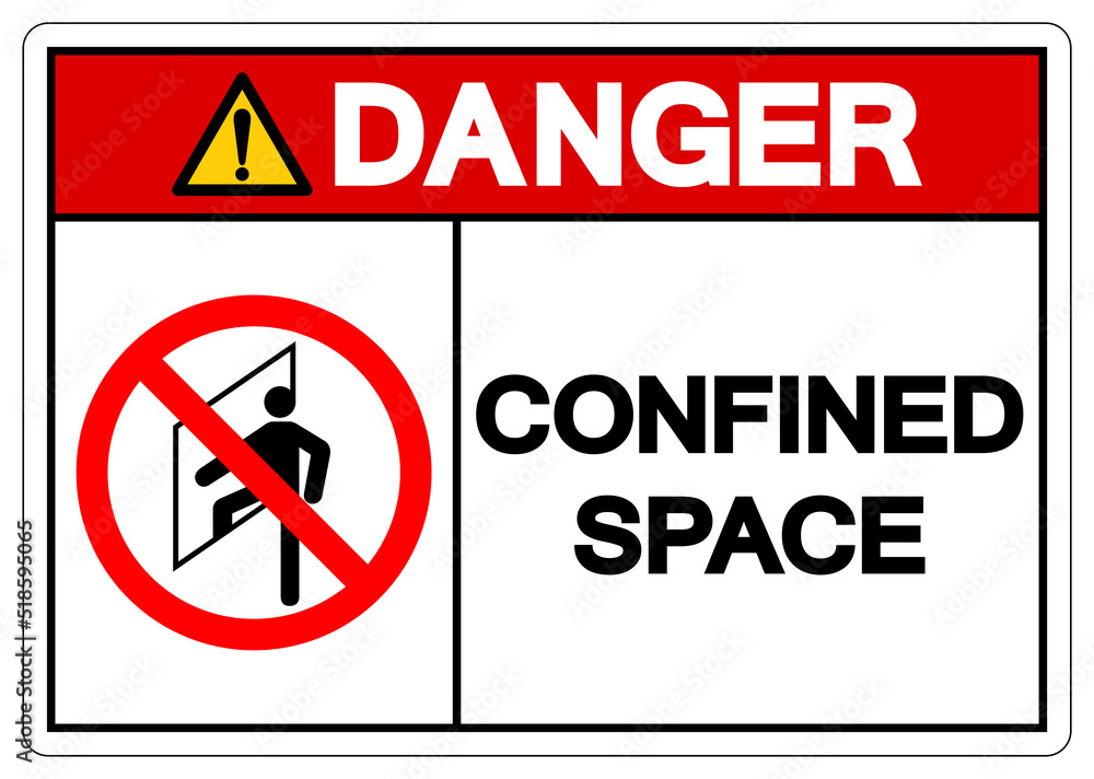 Danger Confined Space Symbol Sign ,Vector Illustration, Isolate On ...