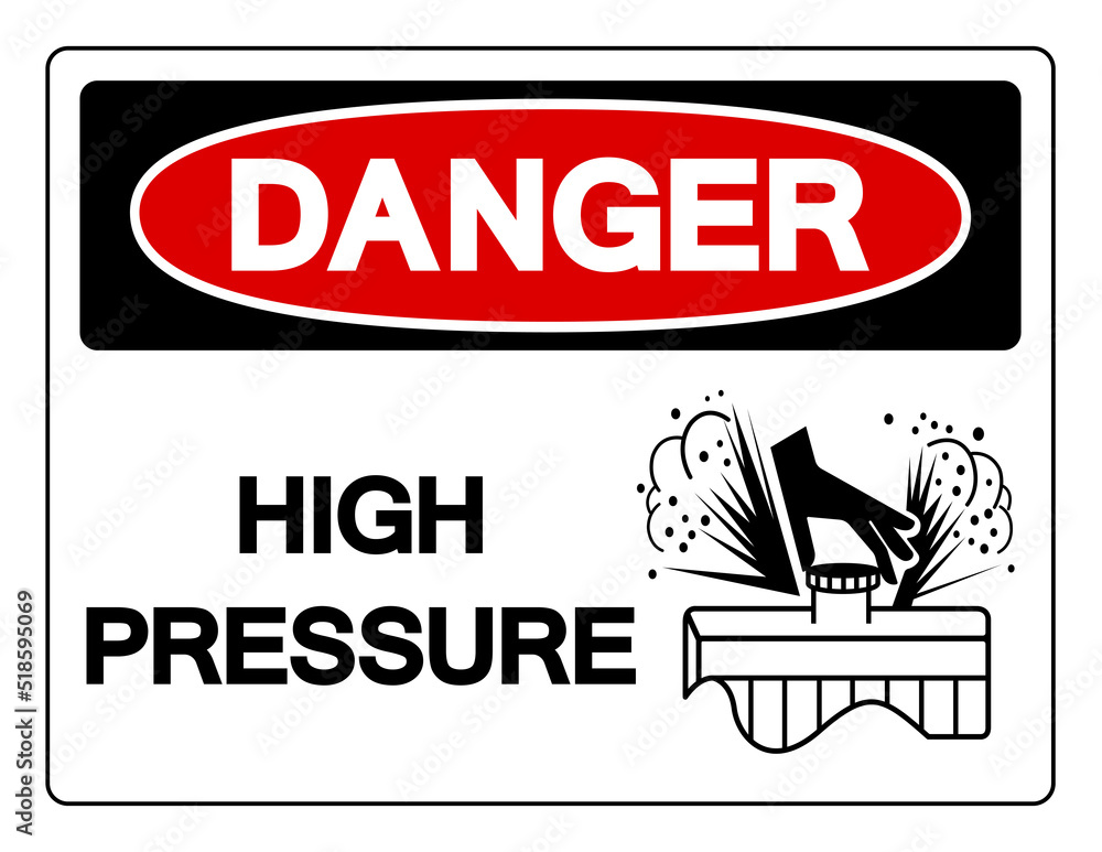 Danger High Pressure Symbol Sign ,Vector Illustration, Isolate On White ...