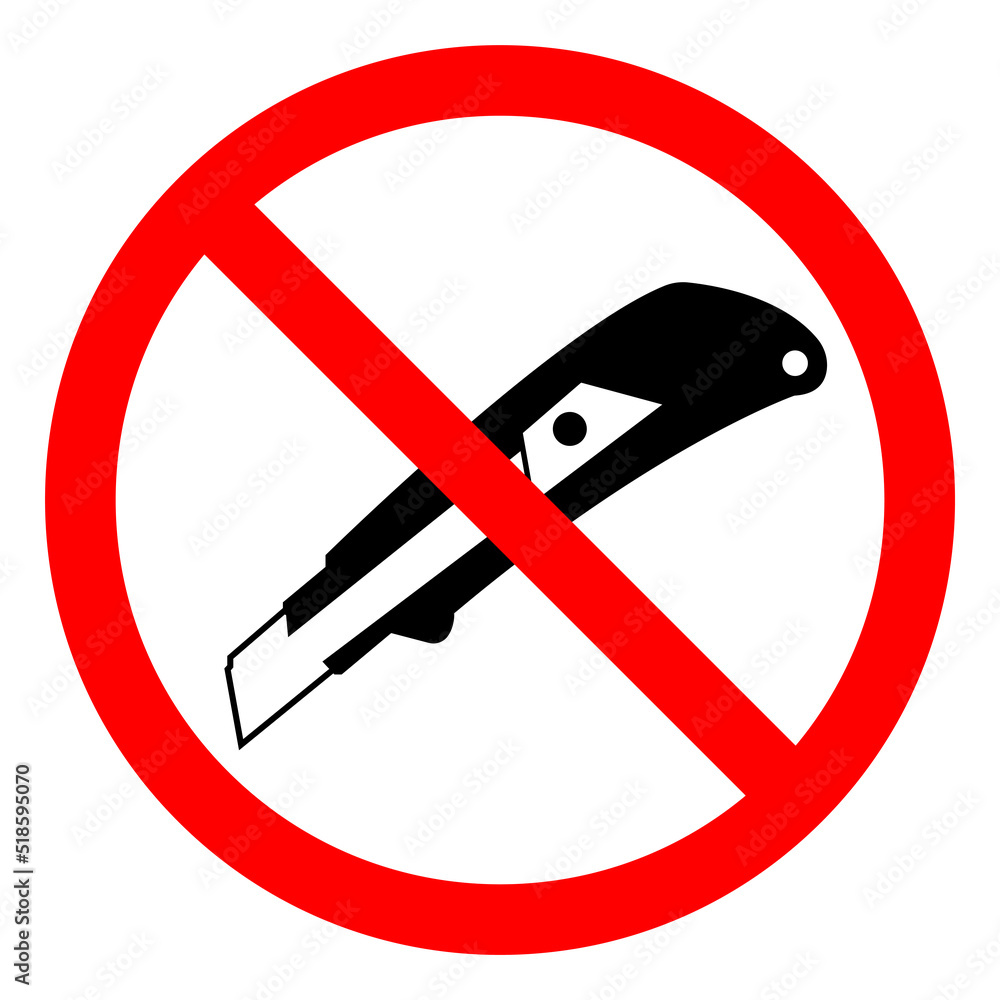 No Use The Cutter Symbol Sign ,Vector Illustration, Isolate On White ...