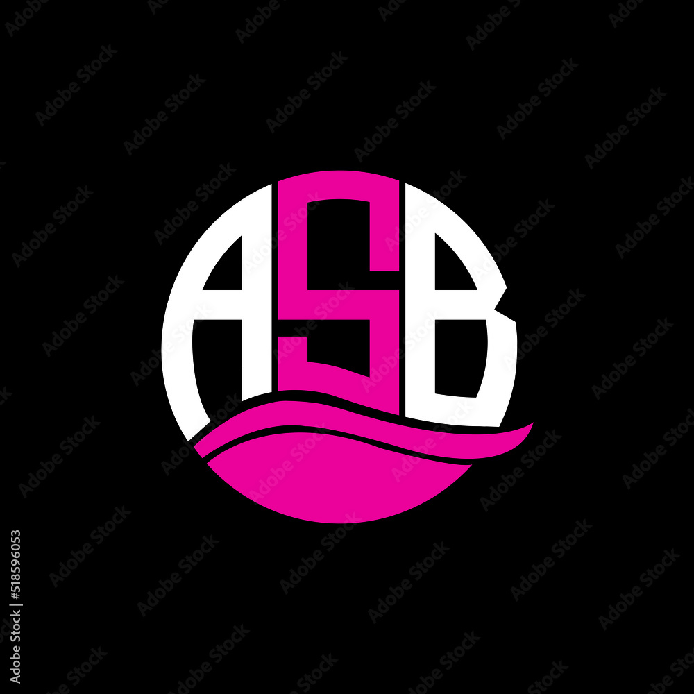 ASB logo monogram isolated on circle element design template, ASB ...