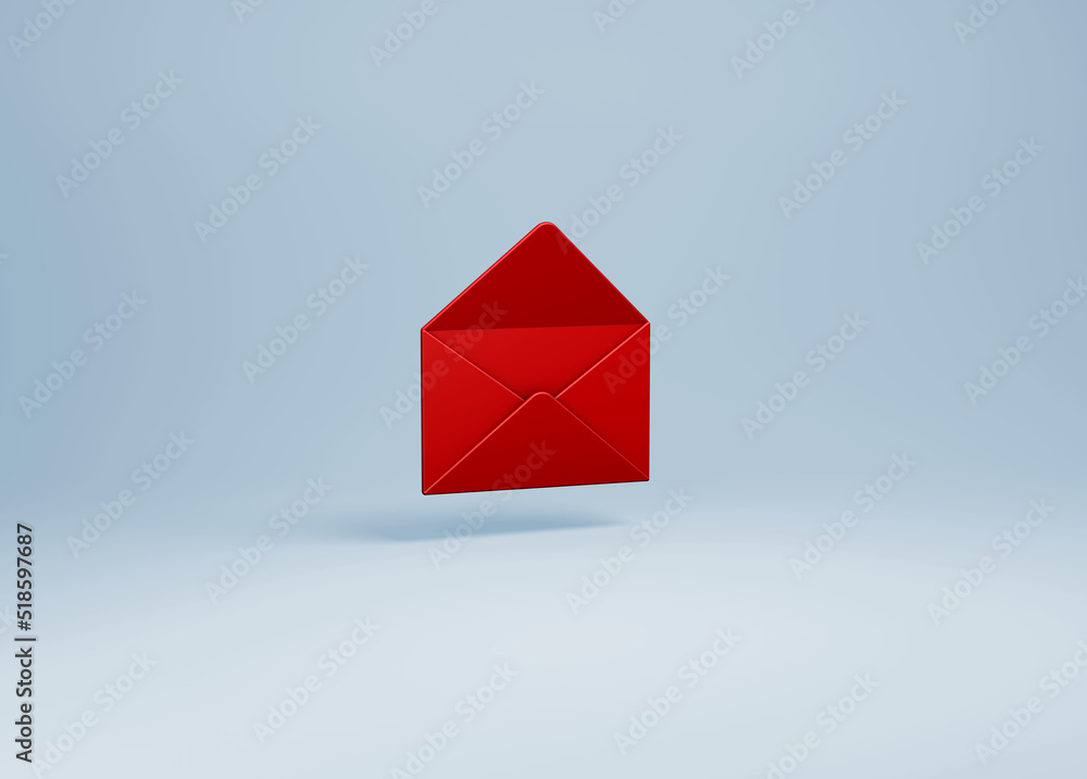 A red envelope on a light blue background. Email address, MacMail ...