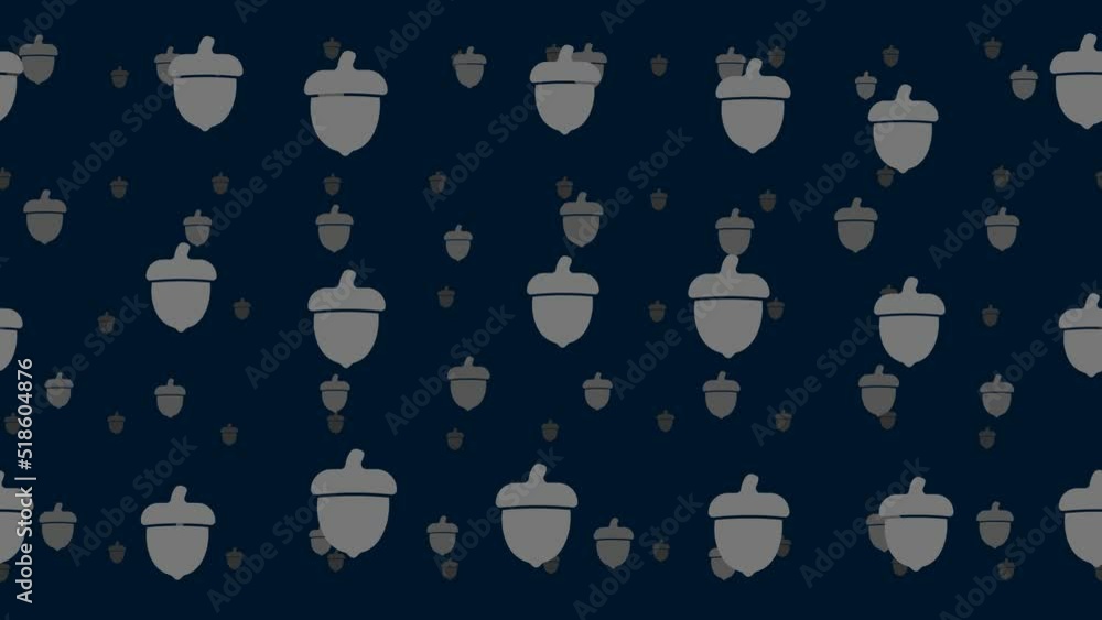 Acorn symbols float horizontally from left to right. Parallax fly ...