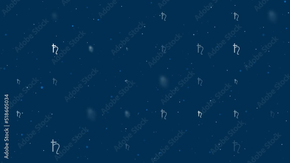 Vidéo Stock Template animation of evenly spaced astrological saturn ...