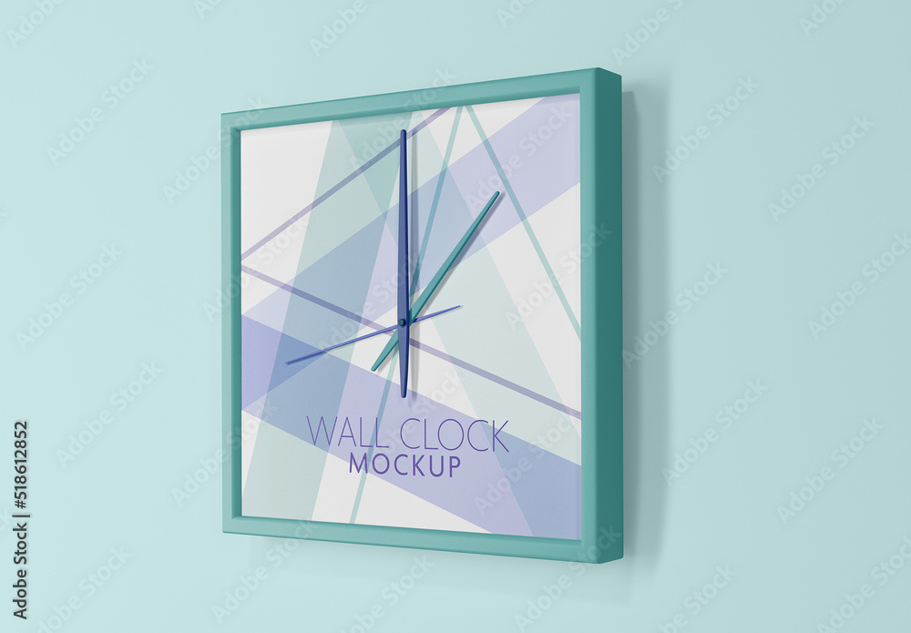 Square Wall Clock Mockup Stock Template | Adobe Stock