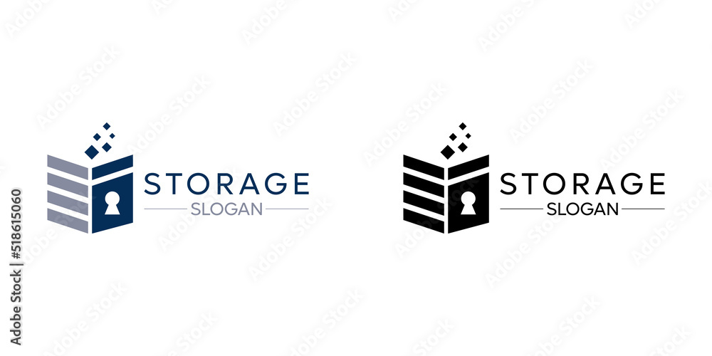 storage logo new flat style trendy stylist simple Stock Vector | Adobe ...
