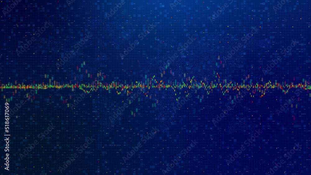 Digital 3d financial chart animation showing the growing value of the ...