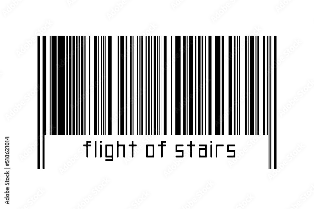 Barcode on white background with inscription flight of stairs below ...