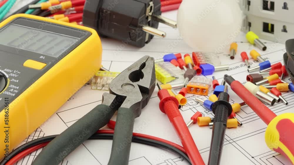 Electrical tools and materials for the installation of an electrical ...