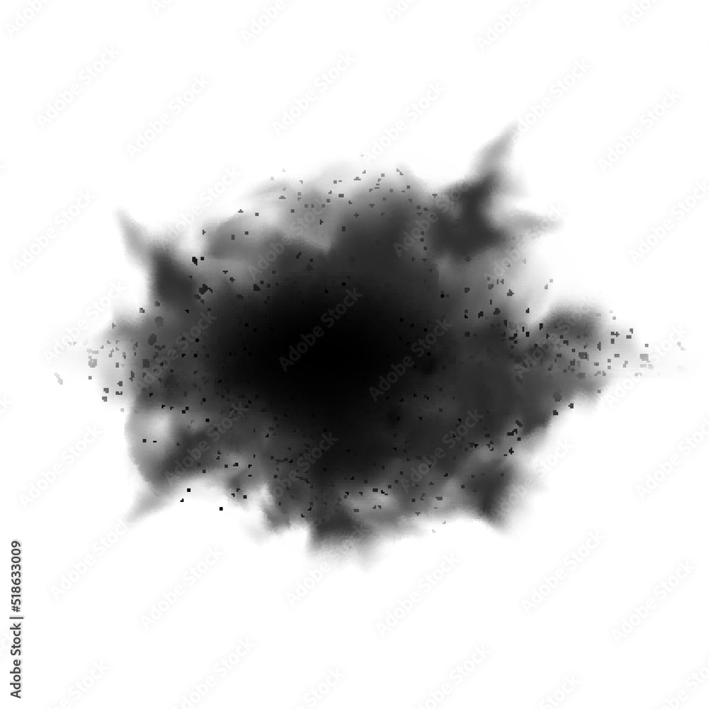 dust coal realistic vector. black stone, carbon texture piece, ground ...