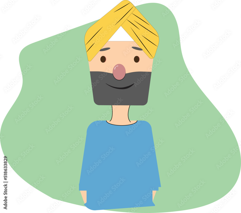 Sikh cartoon Stock Vector | Adobe Stock