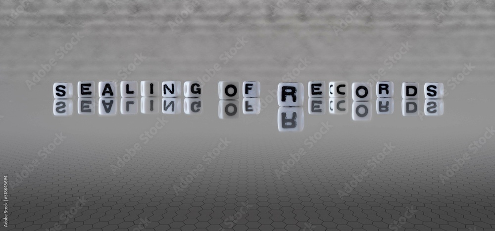 sealing of records word or concept represented by black and white ...