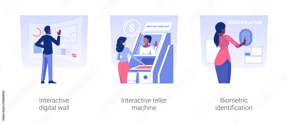 Banking technologies isolated concept vector illustration set ...