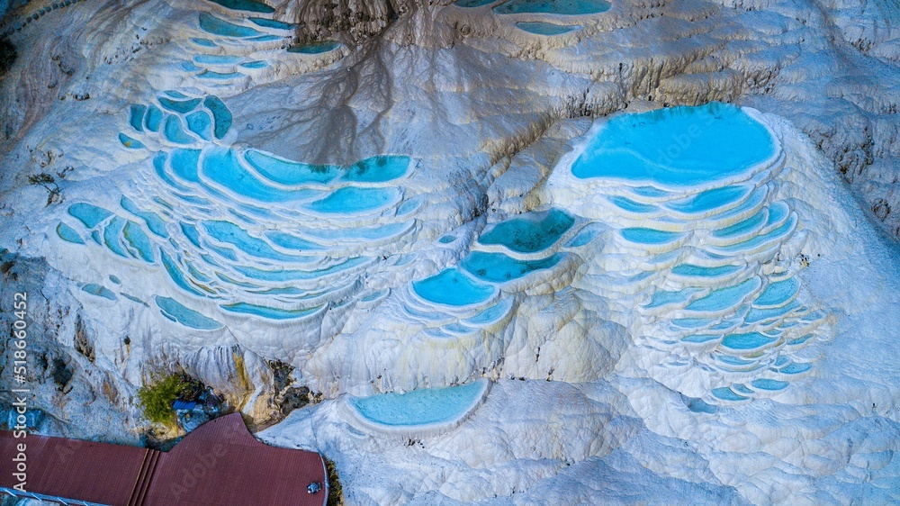 Bird's eye view of an azure spring in a mountainous area Stock Photo ...