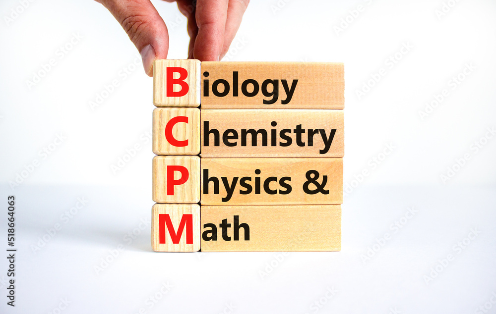 BCPM biology chemistry physics math symbol. Concept words BCPM biology chemistry physics math on ...