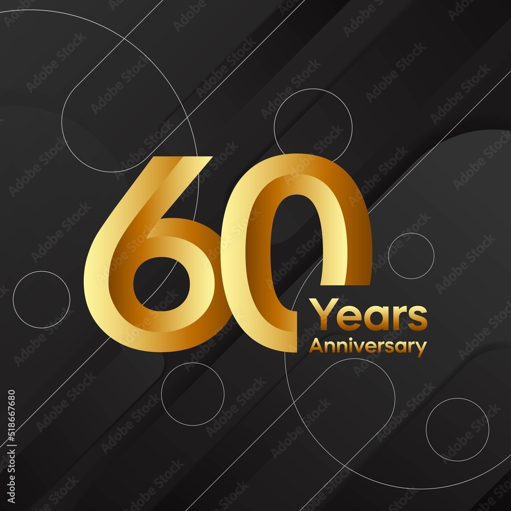 60 years anniversary celebrations logo design concept. Vector templates ...