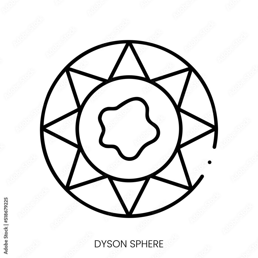 dyson sphere icon. Linear style sign isolated on white background ...
