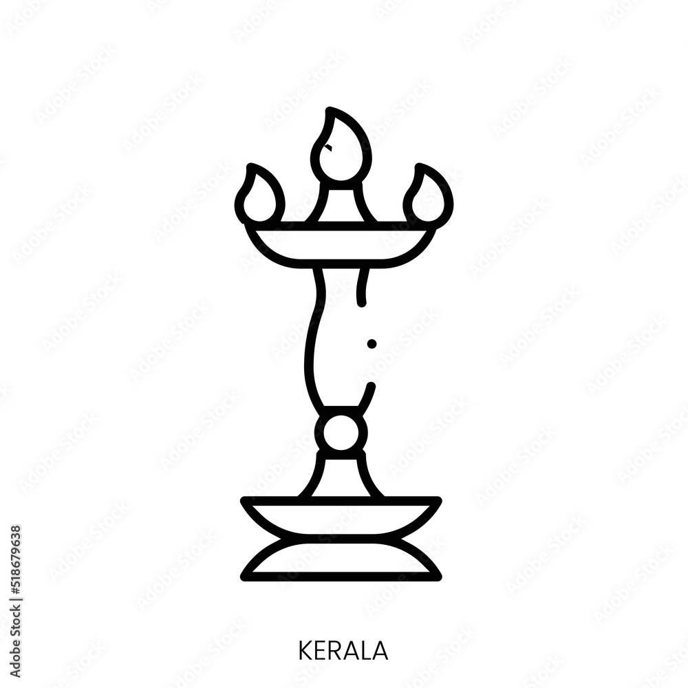 kerala icon. Linear style sign isolated on white background. Vector ...